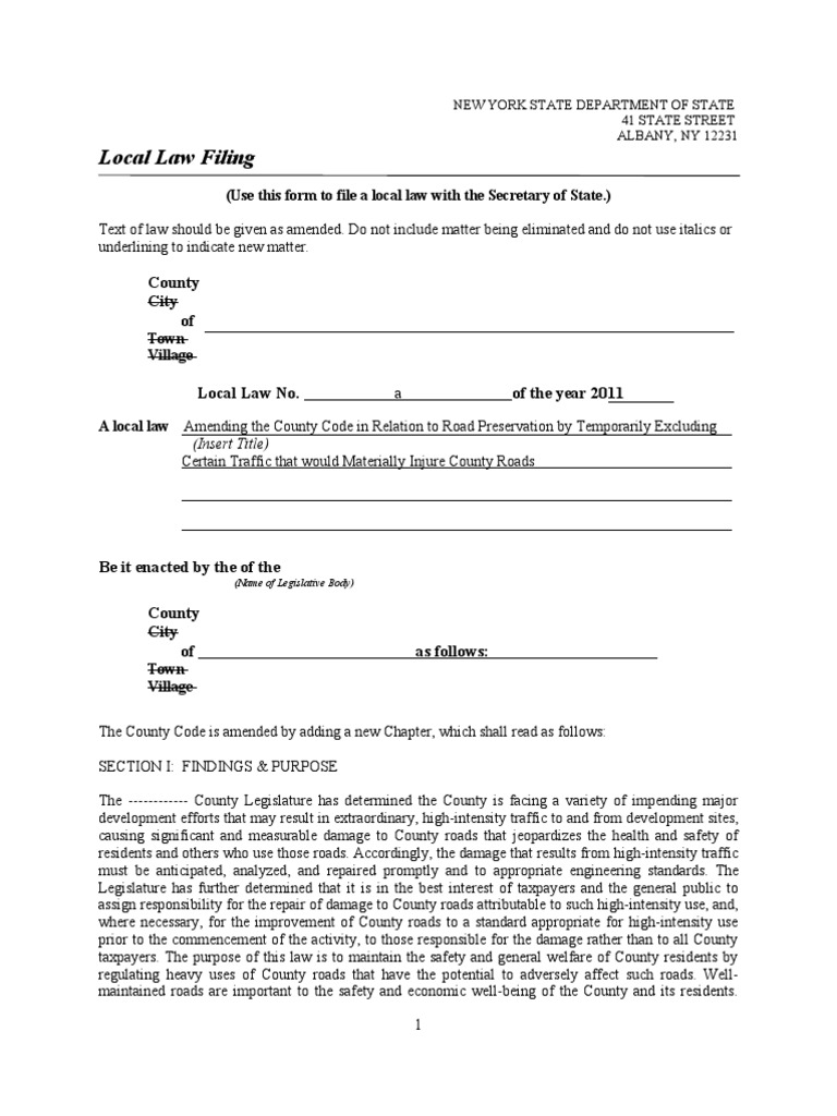 NY Road Use Agreement Draft | PDF | Traffic | Highway