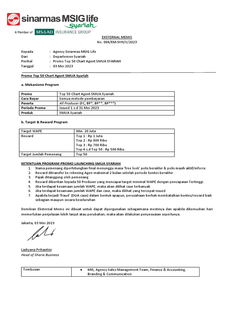 EM 004 Top 50 Chart Agent SMUA Syariah | PDF