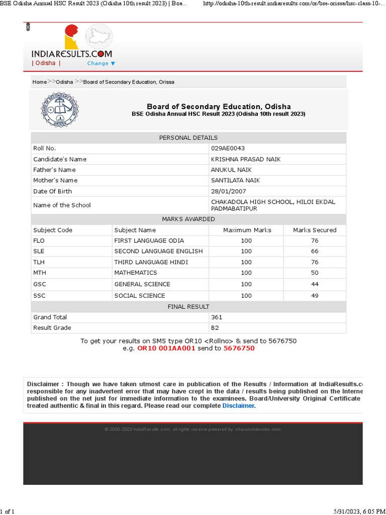 Board of Secondary Education, Odisha | PDF | Secondary Education ...
