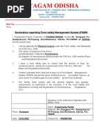 FSSAI Self Declaration Form Template | PDF