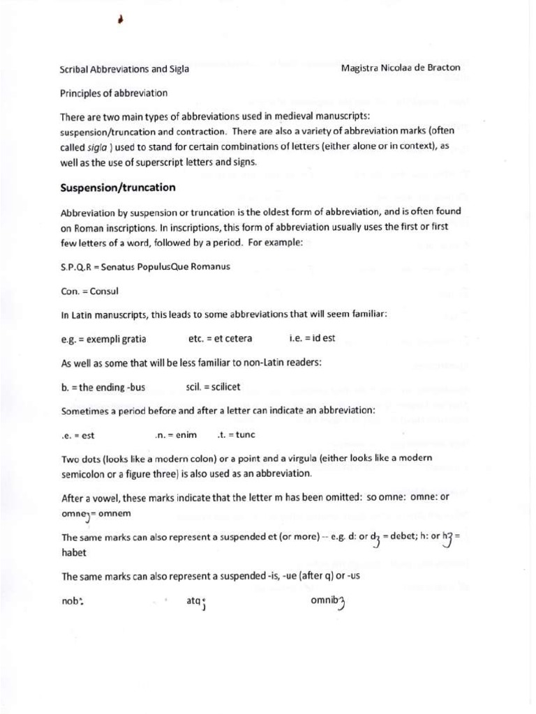 Scribal Abbreviations and Sigla | PDF