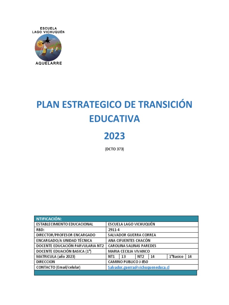 Plan de Transición Educativa 23 | PDF | Aprendizaje | Mente