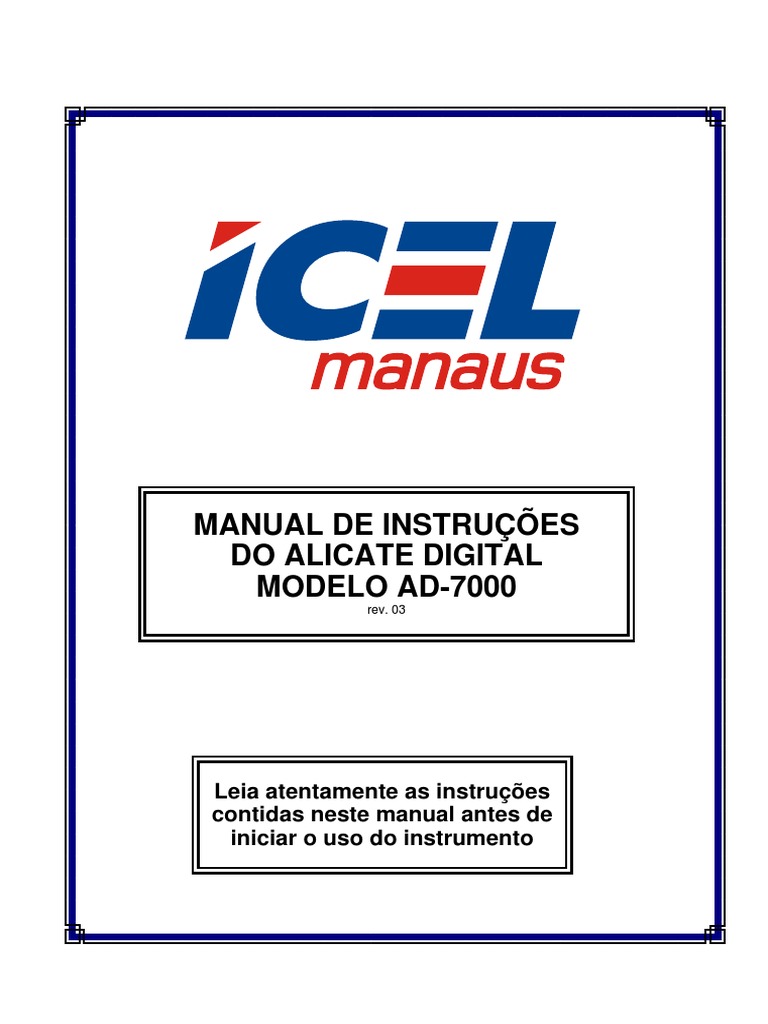 Manual Amperimetro Ad-7000 | PDF