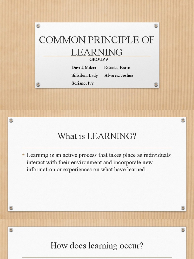 Common Principle of Learning | Download Free PDF | Learning | Experience