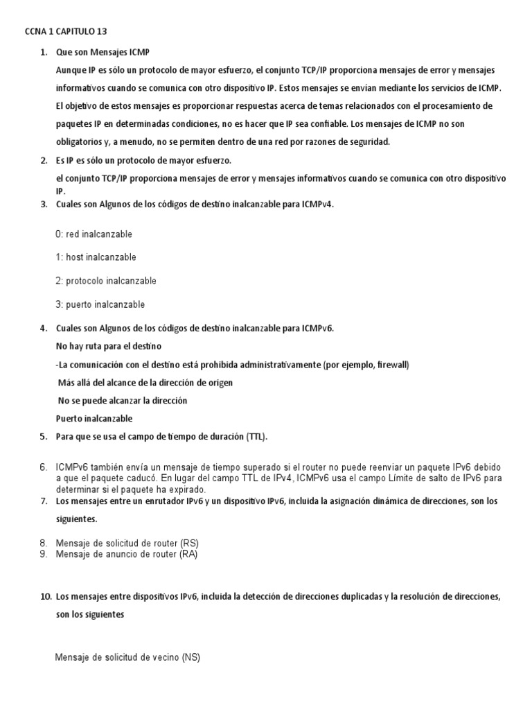 Cuestionario Ccna 1-Capitulo 13 Jerome Pescod | PDF | Protocolos de internet | Enrutador ...