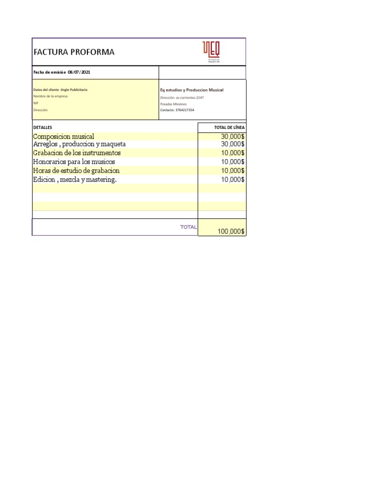 Modelo-De-Factura-Pro-Forma (1) - Factura | PDF