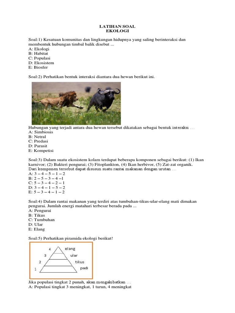 Latihan Soal Ekologi Pdf