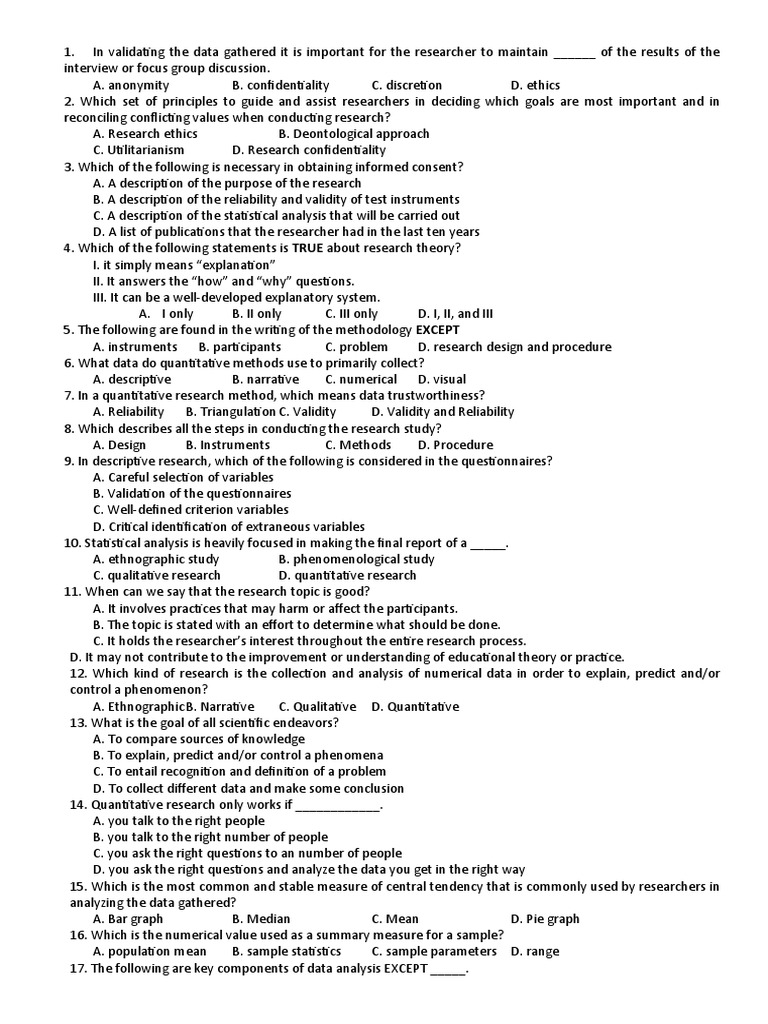 Pointers | Download Free PDF | Validity (Statistics) | Quantitative Research