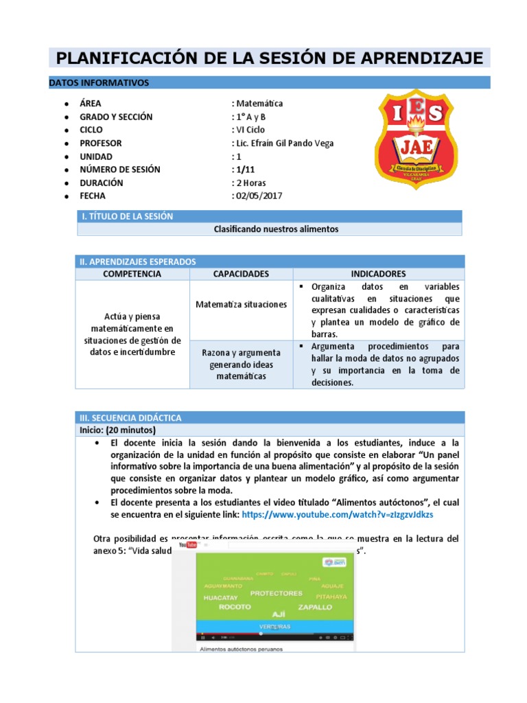 Mat1-U1-Sesion 01 | PDF | Alimentos | Cereales