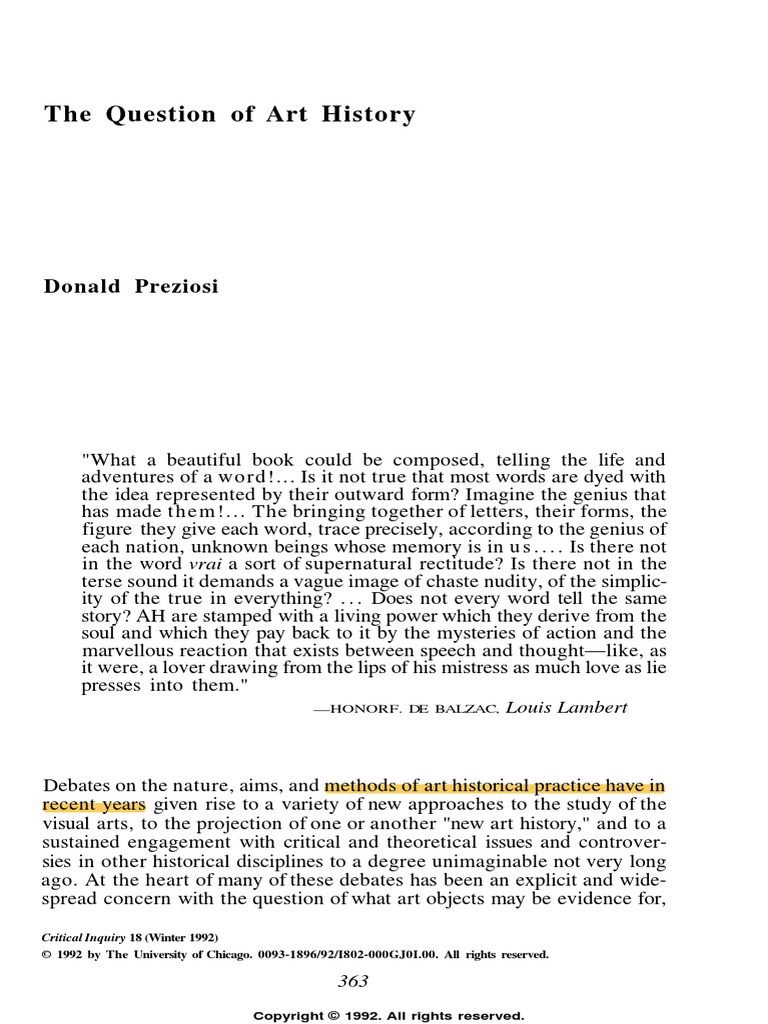 PREZIOZI - The Question of Art History | PDF | Art History | John Ruskin