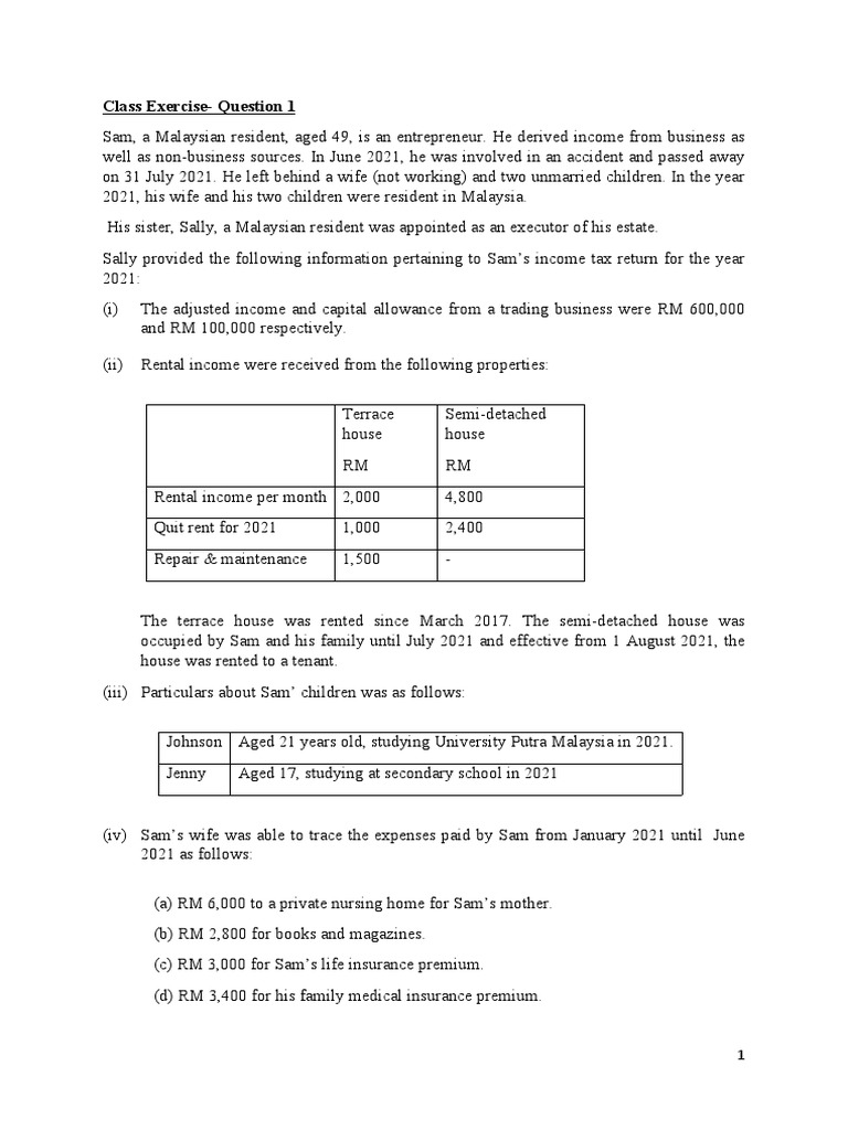 Estate Exercise | PDF | Renting | Life Insurance