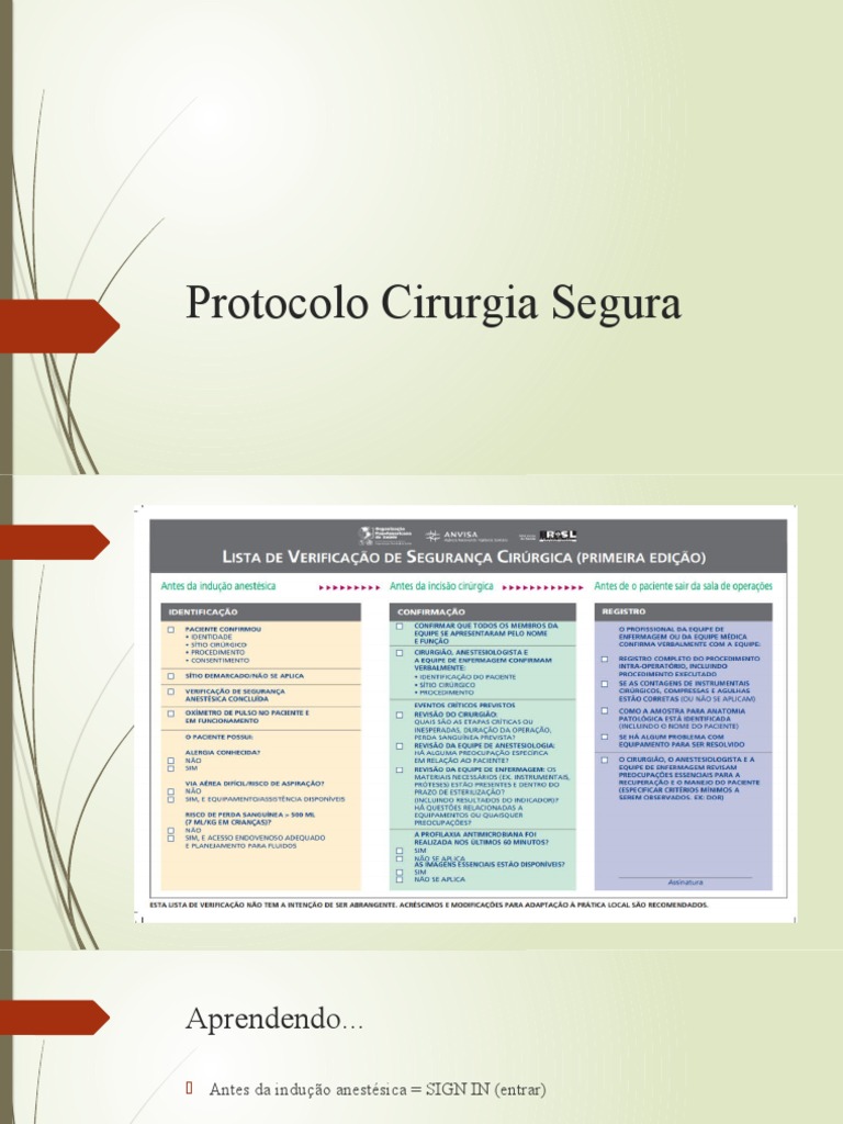 Protocolo Cirurgia Segura | PDF | Computadores