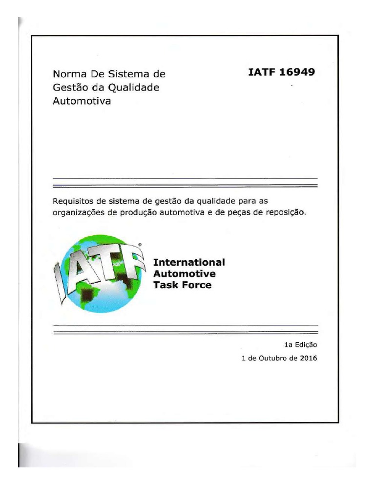 IATF 16949 2016 - Sistema de Gestão Da Qualidade Automotiva | PDF