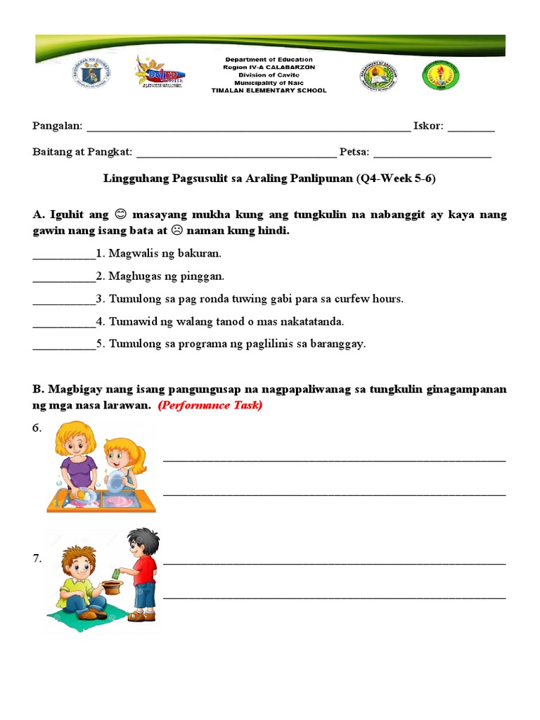 AP Q4 Weekly Test Week 5-6 | PDF