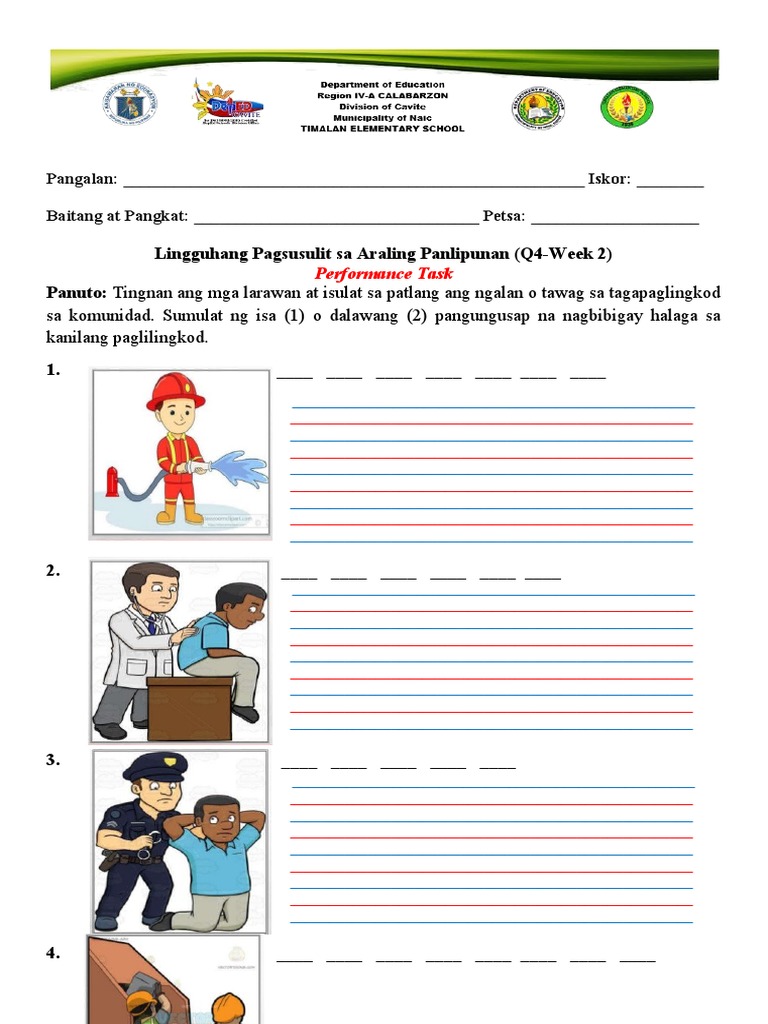 AP Q4 Weekly Test Week 2 (P.task) | PDF AP Q4 Weekly Test Week 2 (P.task) | PDF