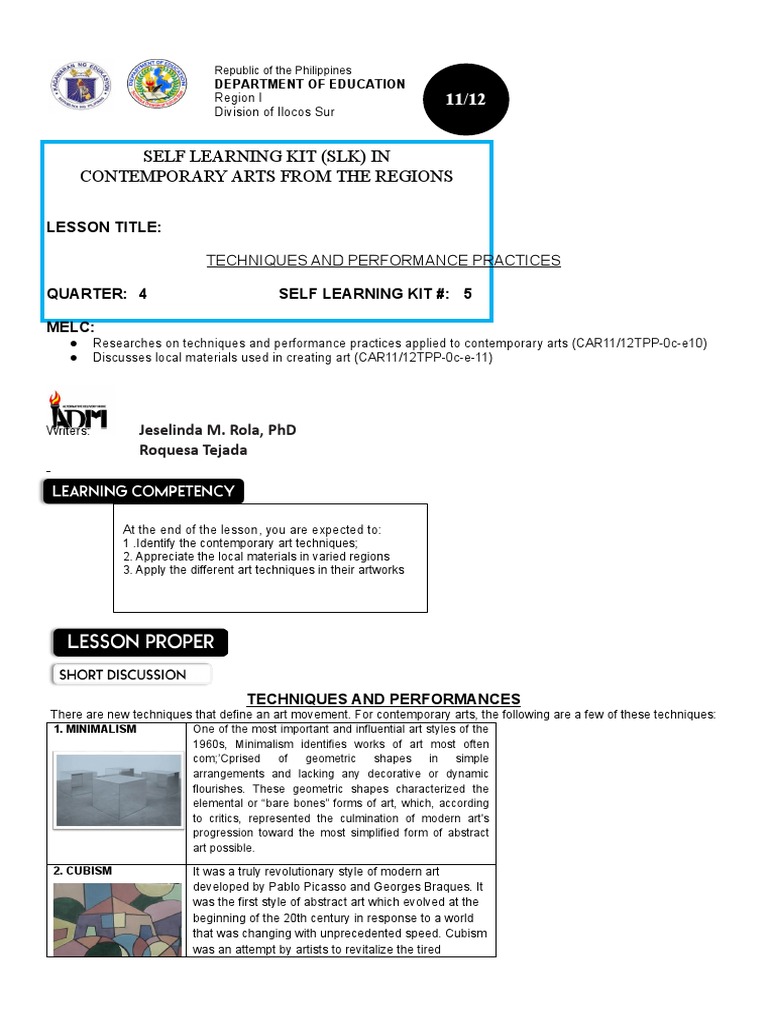 Cpar Q1 SLK5 | PDF | Modern Art | Collage