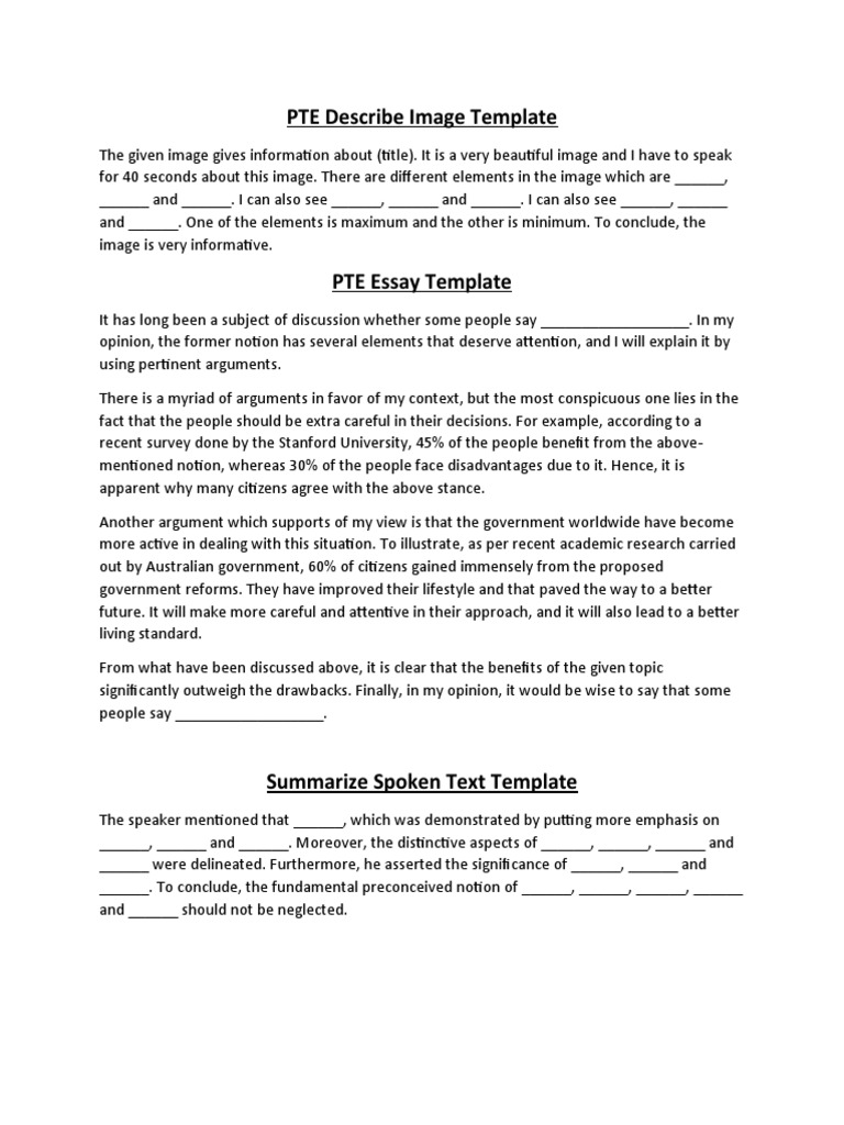 PTE Templates | PDF