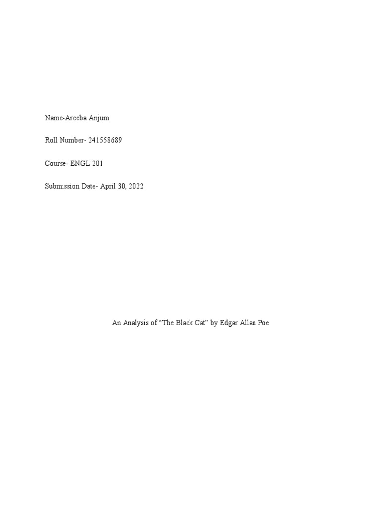 The Black Cat Analysis | PDF