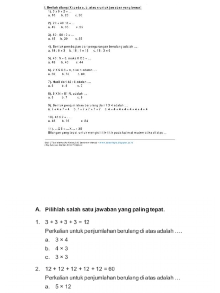 Perkalian | PDF