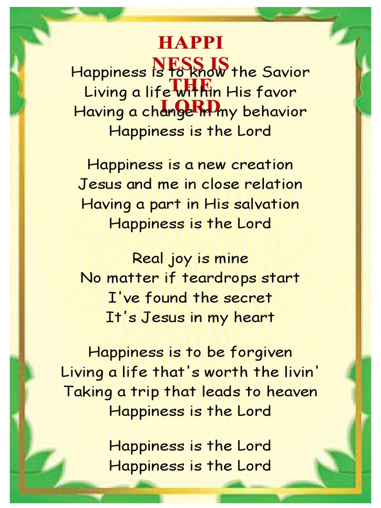 Happiness Is The Lord | PDF