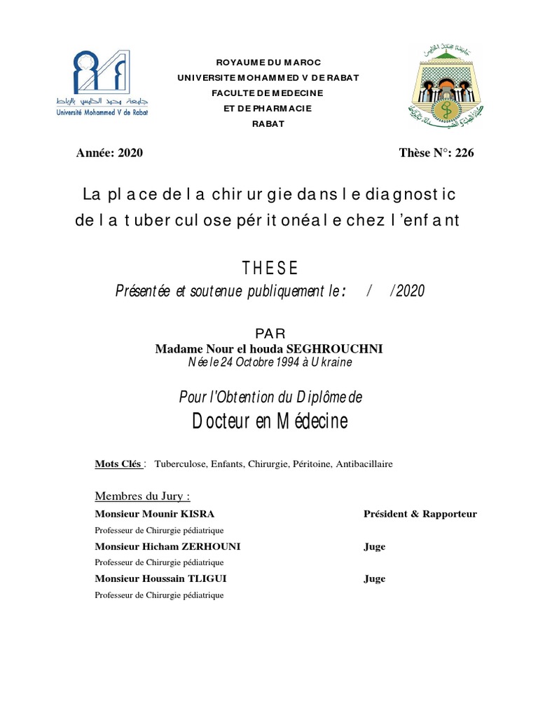These TBP Maroc | PDF | Tuberculose | Médecine clinique
