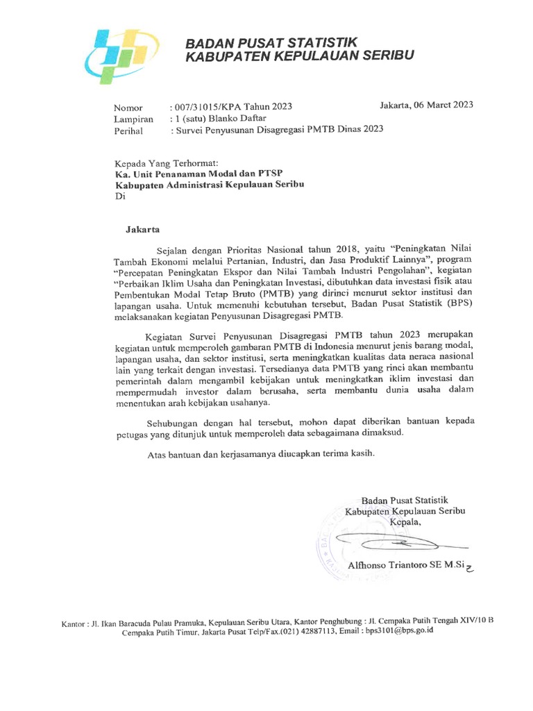 Permintaan Data BPS | PDF