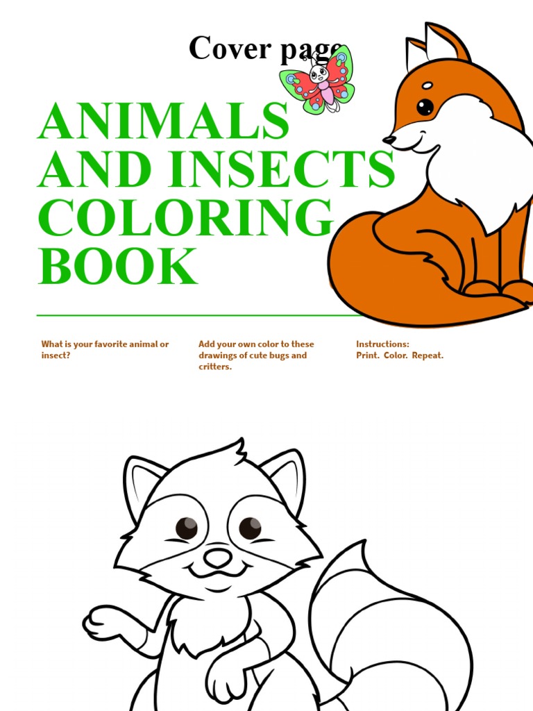 Animals and Insects Coloring Book | PDF | Language Arts & Discipline