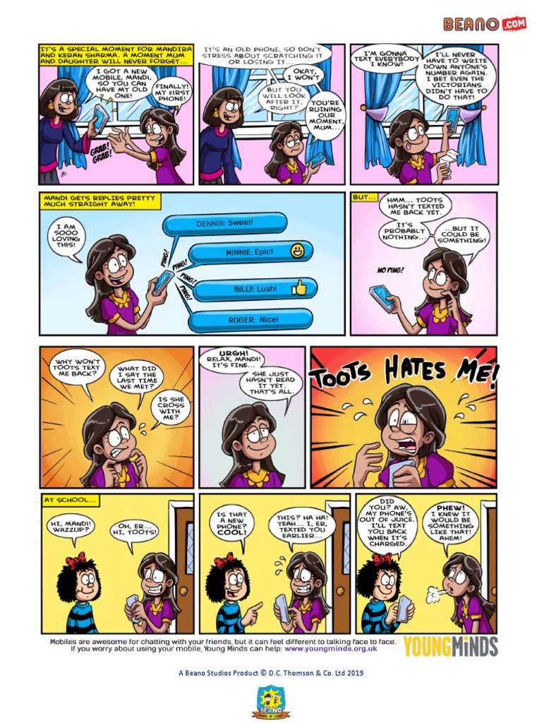 Beano PSHE Lesson 6 Mandi Comic Strip Responsible Use of Mobile Phones ...