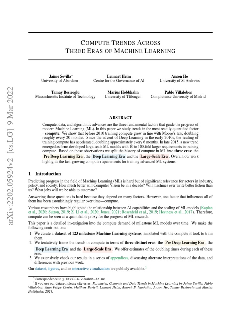 Trends in Machine Learning Compute Eras | PDF | Deep Learning | Machine ...