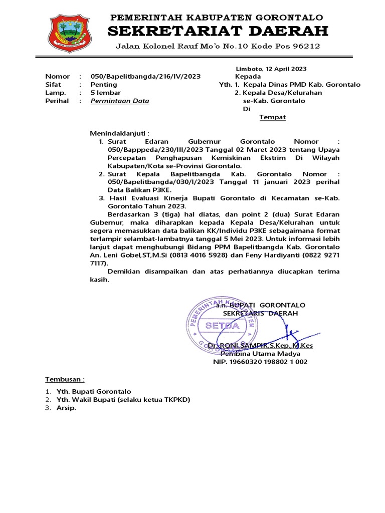 Surat Kemiskinan Ekstrem | PDF