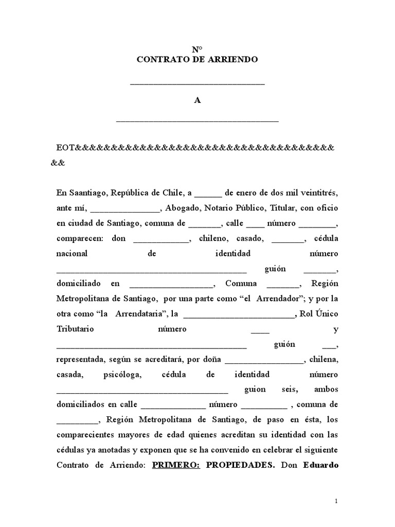 CONTRATO DE ARRIENDO E.P Inmueble Uso Educacional | PDF | Propiedad ...