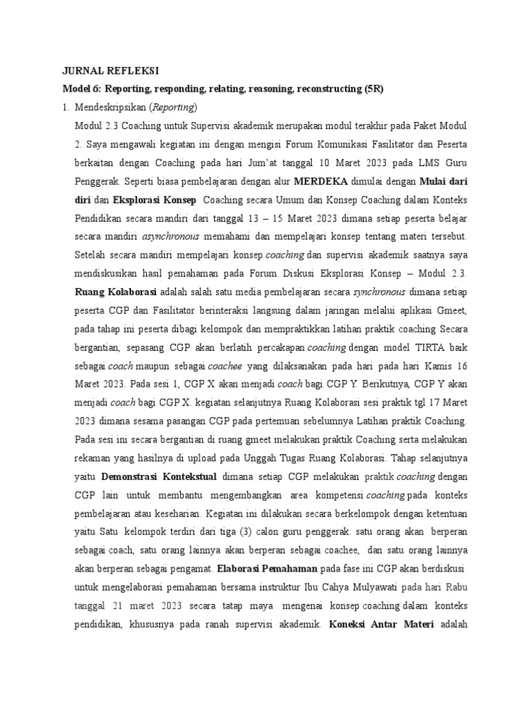 Jurnal Refleksi 2.3 | PDF