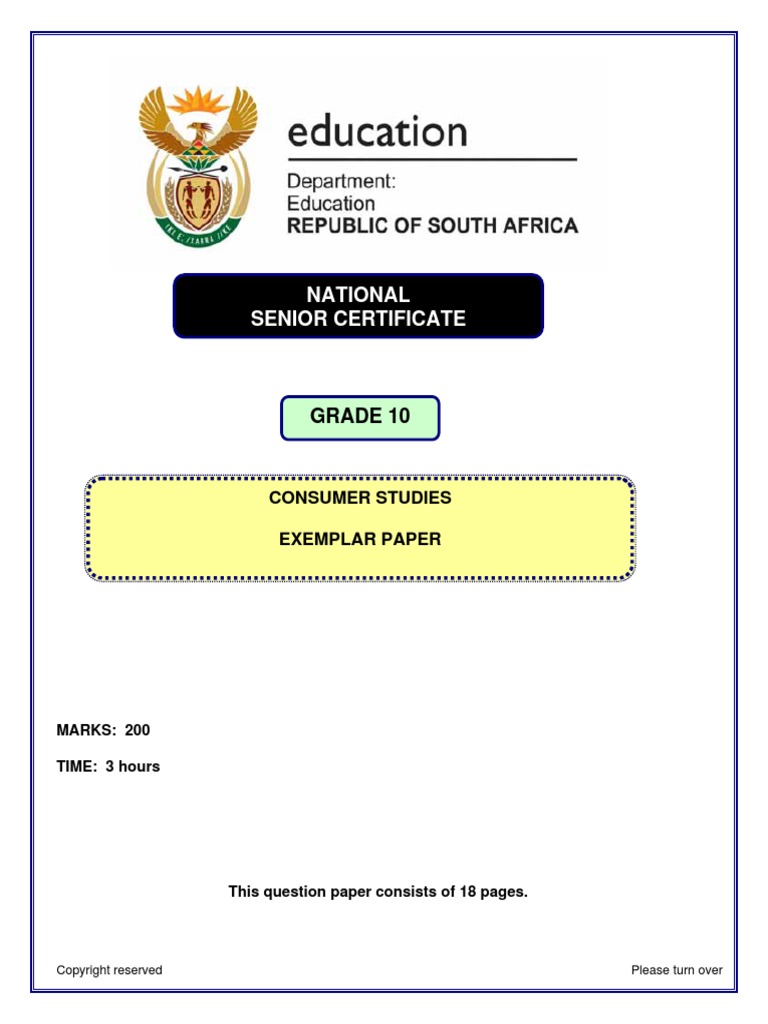National Senior Certificate: Grade 10 | PDF | Textiles | Baking