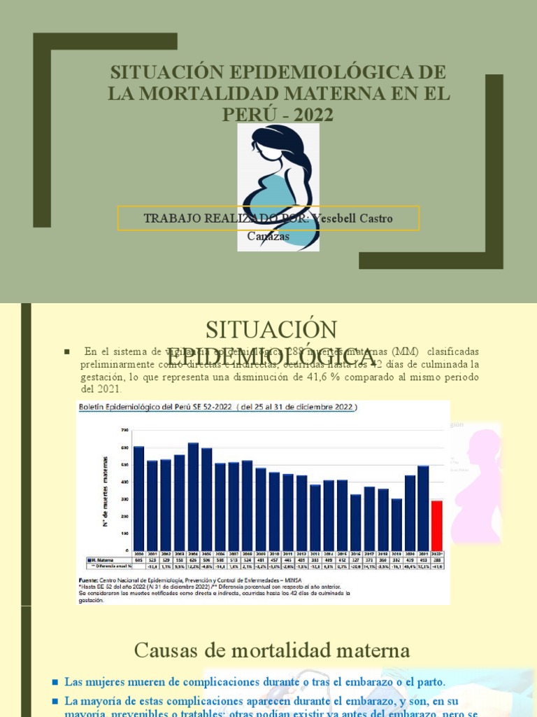 Situación Epidemiológica de La Mortalidad Materna en El Peru ...