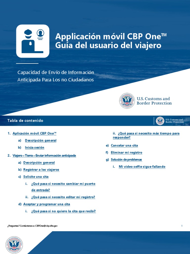 CBP One - User Guide - Traveler Land Submit Advance Information - Spanish - 2 | PDF | Aplicación ...