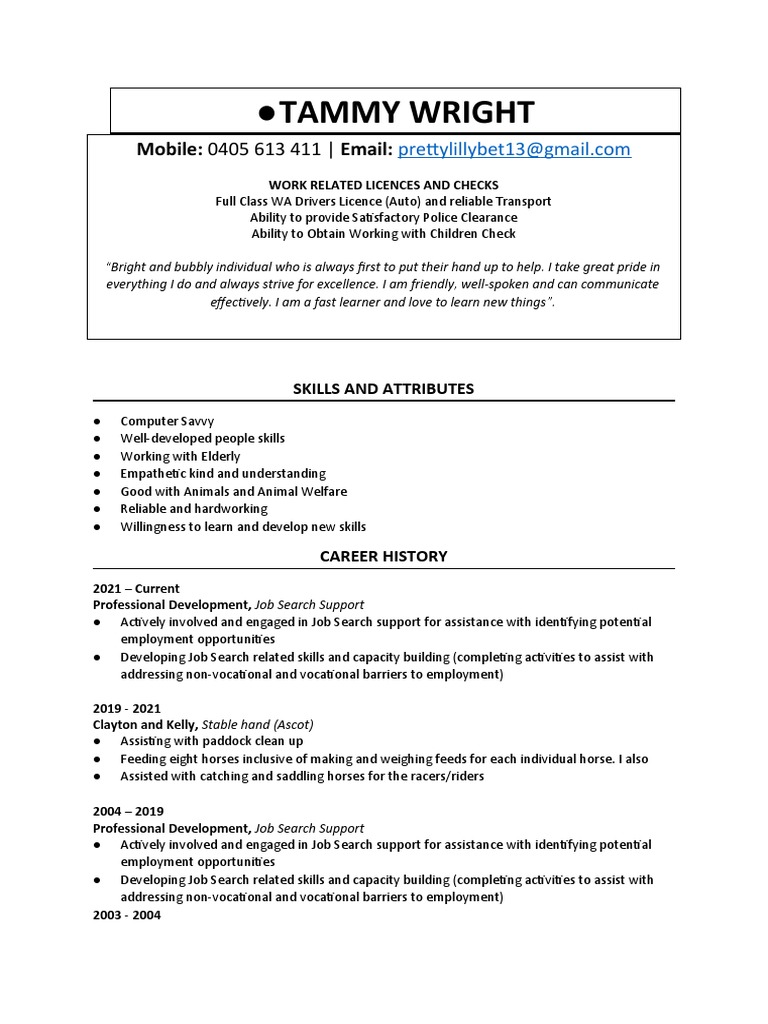 Tammy Resume | PDF