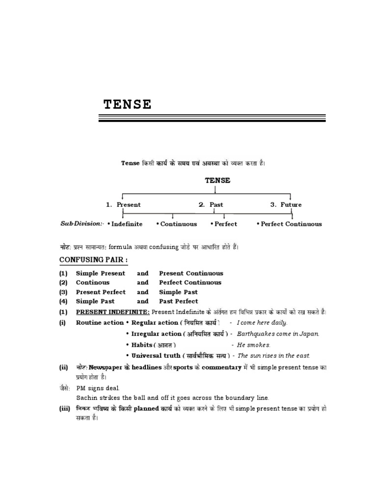 Tense | PDF | Grammatical Tense | Perfect (Grammar)