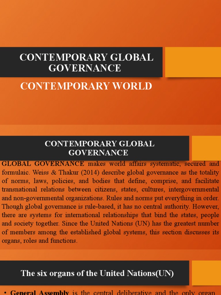 Understanding Contemporary Global Governance | PDF | Governance ...