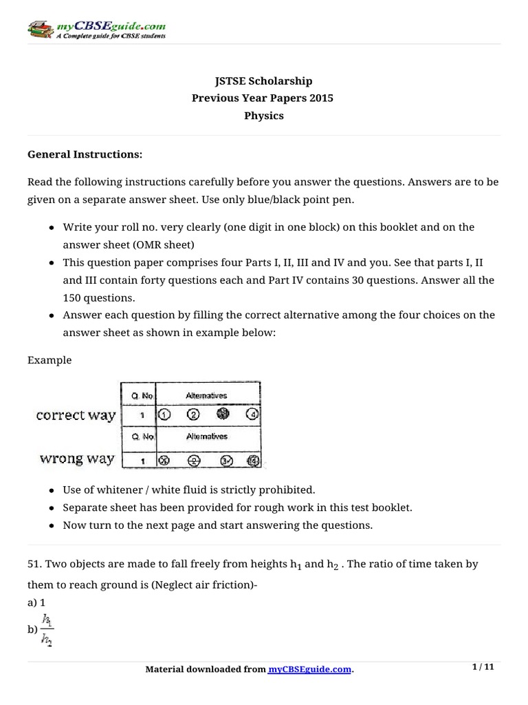 9 2015 Jstse Physics | PDF | Force | Mass
