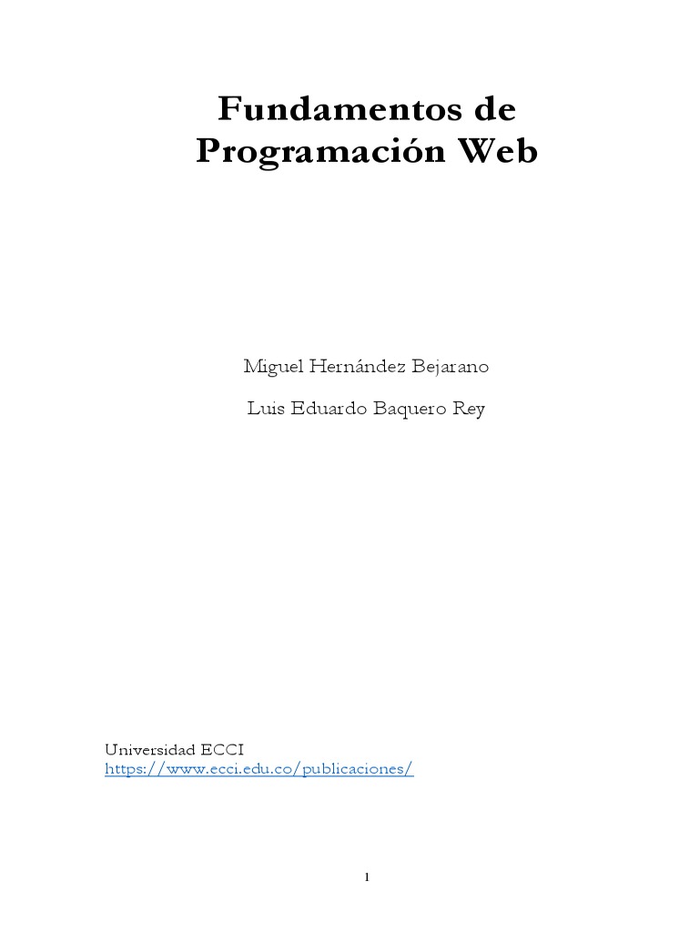 Fundamentos de Programacion Web Version 1.0 EDITORIAL ECCI | PDF | Red mundial | Internet y web