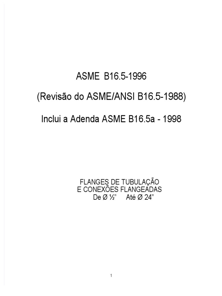 PDF Asme b16 5 | PDF | Parafuso | Temperatura
