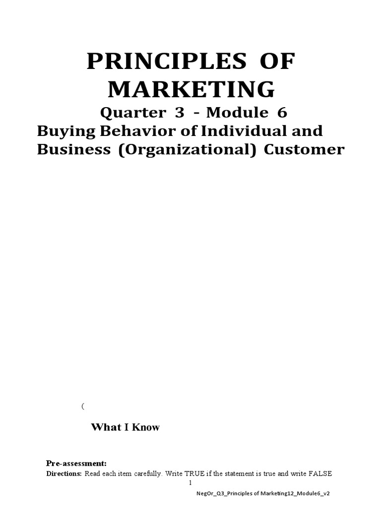 Principles of Marketing Consumer Behavior | PDF Principles of Marketing Consumer Behavior | PDF
