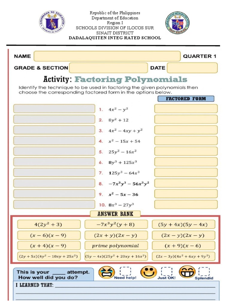 Grade 9 Activity Overview | PDF