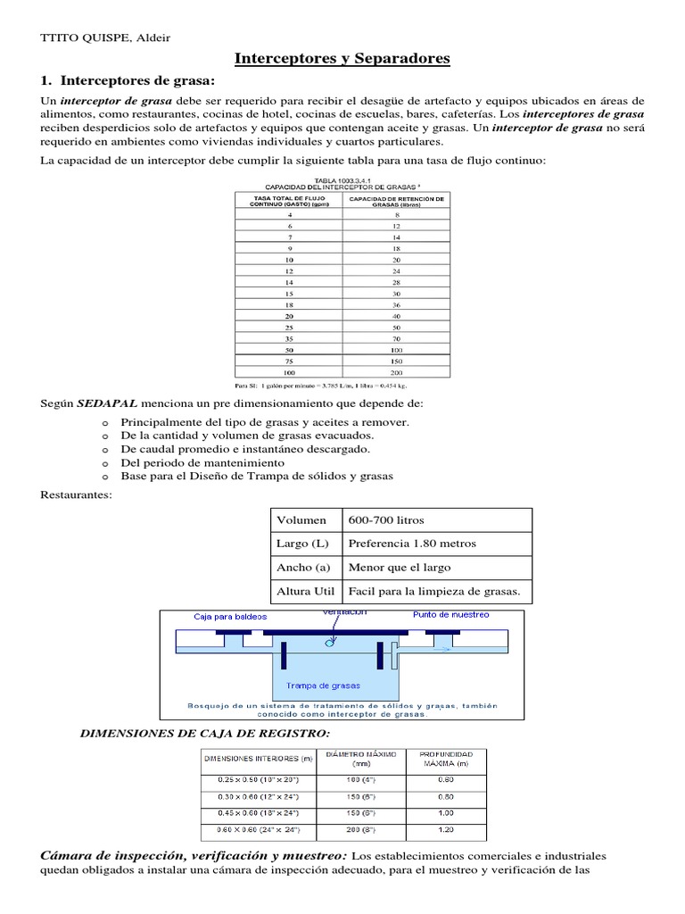 Interceptores y Separadores | PDF | Colector de aguas pluviales | Agua