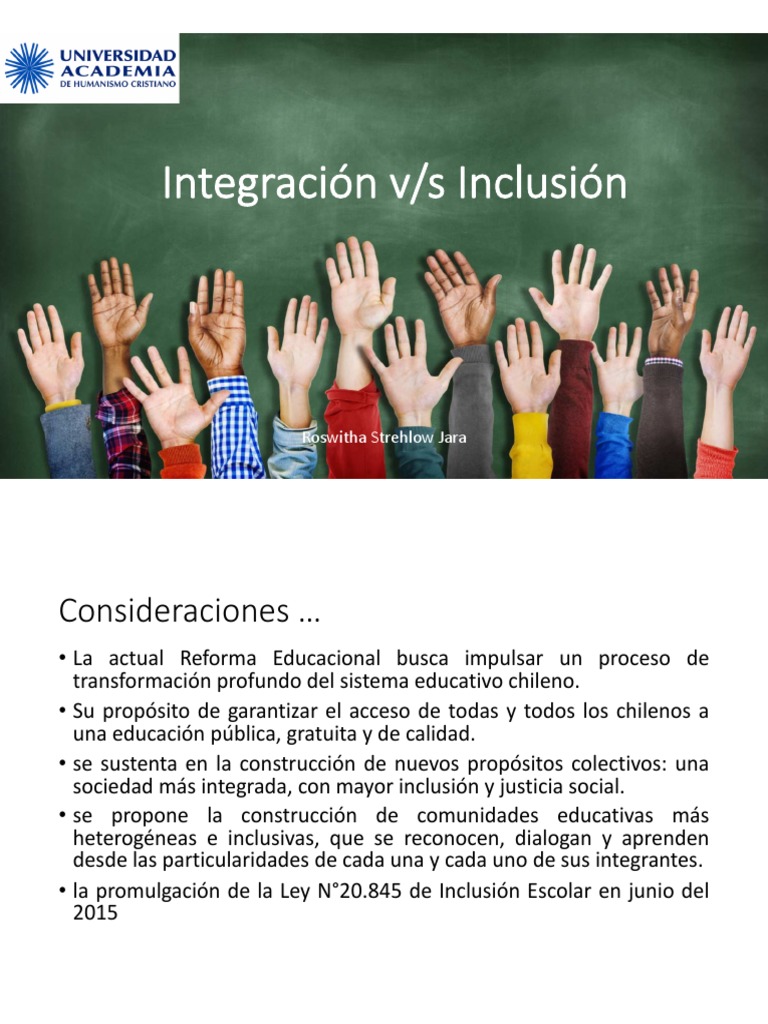 Inclusión Vs Integración | Descargar gratis PDF | Inclusión (Educación ...