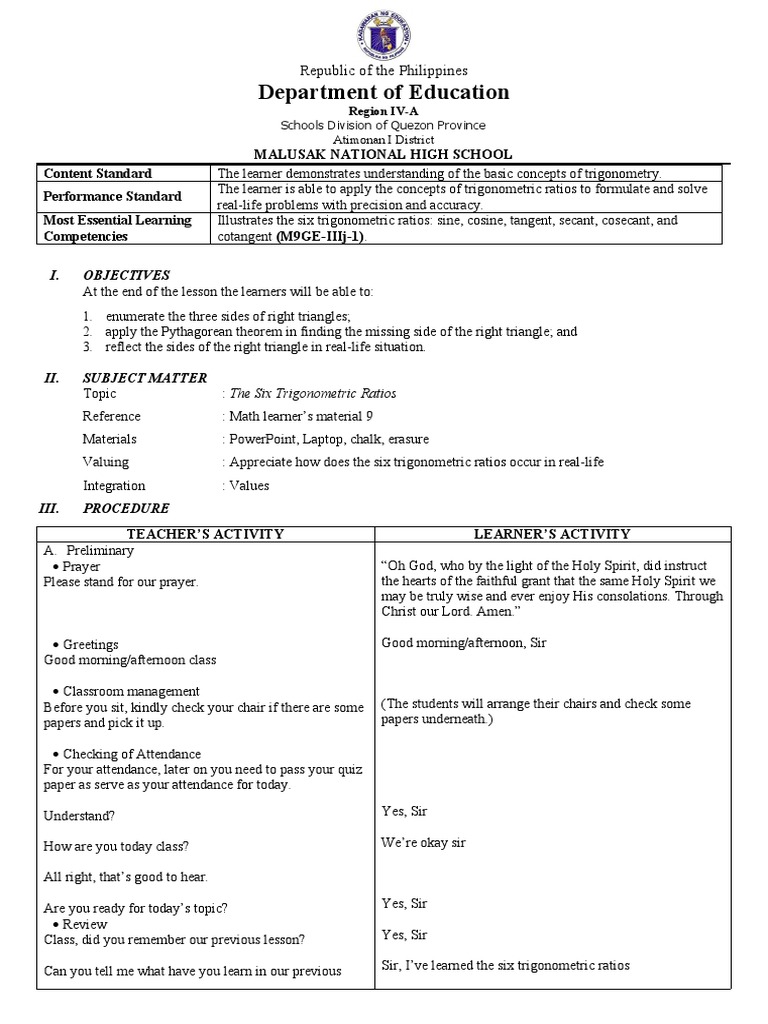 Lp 2 Six Trigonometry Pdf Trigonometric Functions Trigonometry