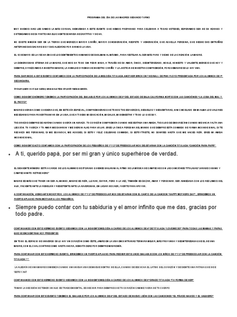 Programa Día Del Padre | PDF | Amor