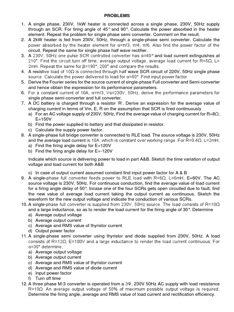 Power Converters Problems | PDF | Rectifier | Electrical Engineering