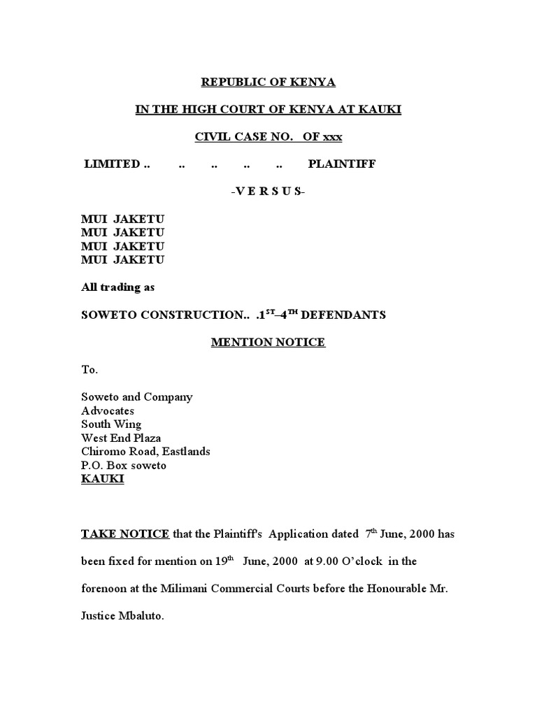 Mention Notice | PDF