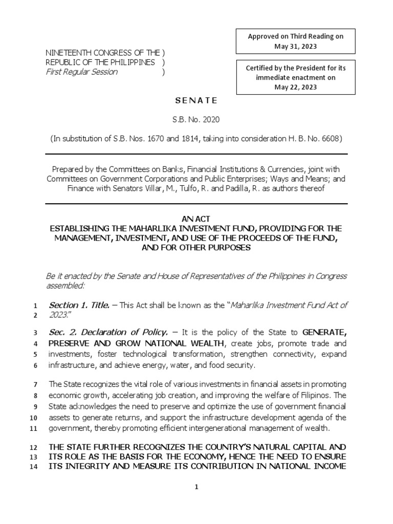 Senate Bill No. 2020 | PDF